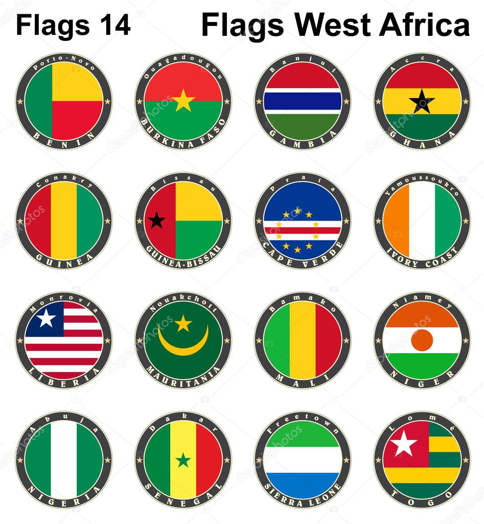 World flags. Western Africa. — Stock Vector © stanokkk #46573627