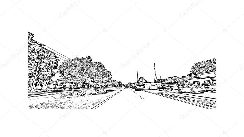 Print Building view with landmark of Ocala is a city in central Florida ...