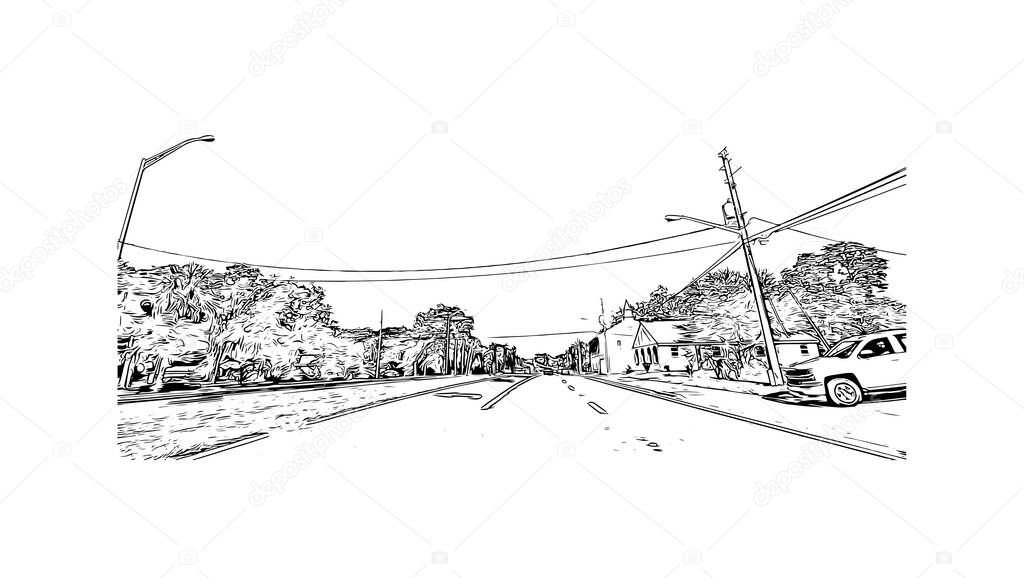 Print Building view with landmark of Ocala is a city in central Florida ...