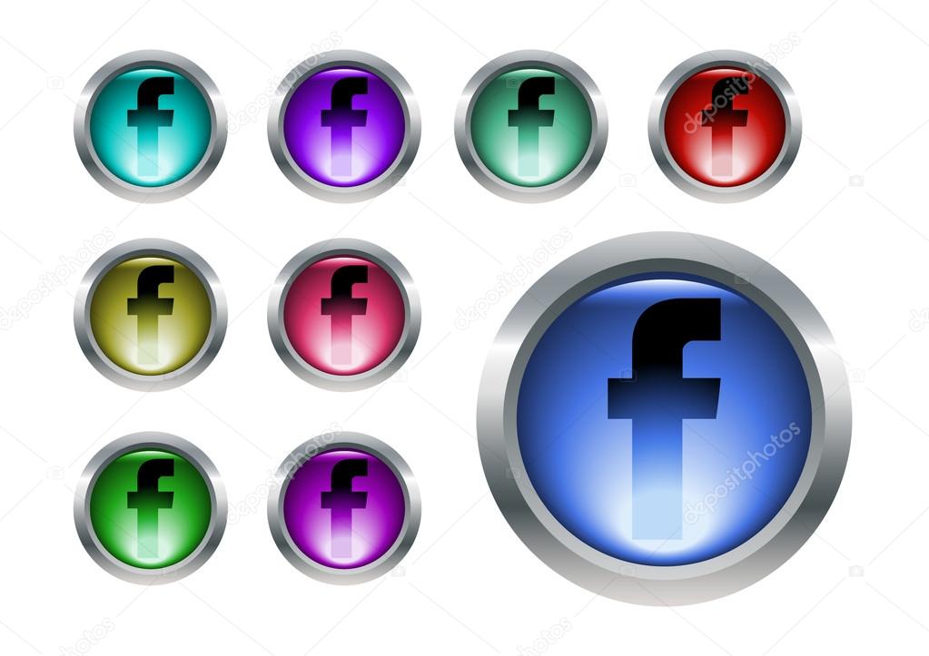 Web buttons with facebook logo — Stock Vector © Eargasmmm #14528333
