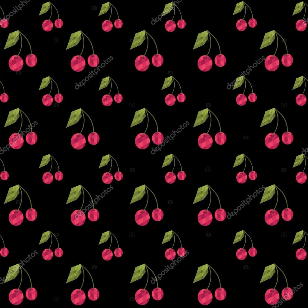 Cherry seamless background Stock Vector Image by ©Marchi #19902799