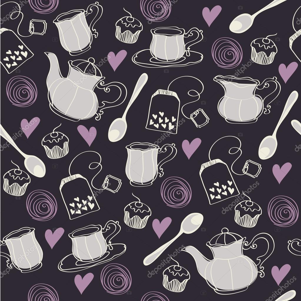 Seamless sweet tea pattern Stock Vector by ©Marchi 19903329