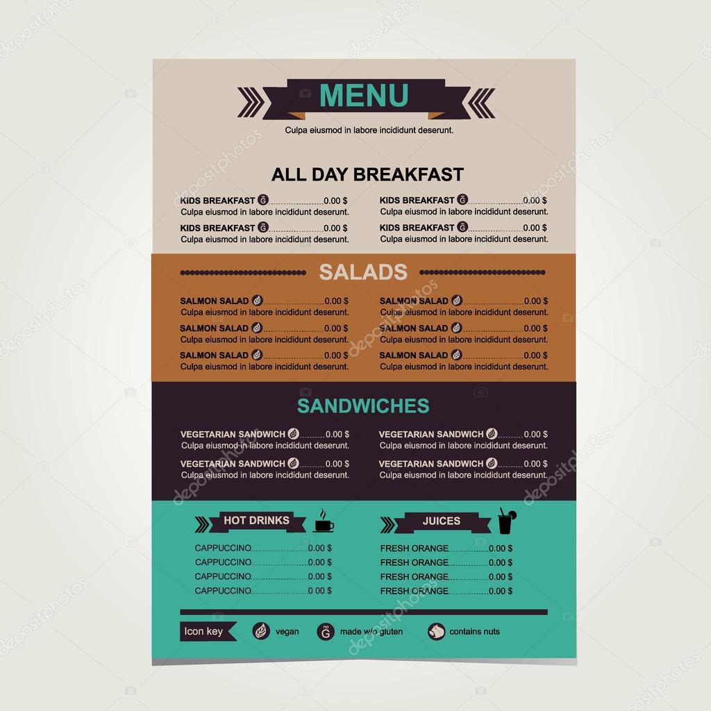 Cafe menu, template design Stock Vector Image by ©Marchi #39851349