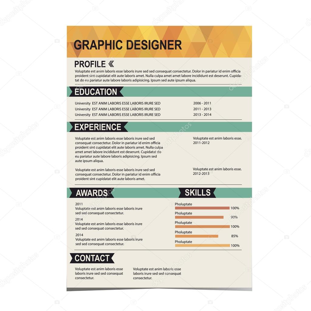 Resume template. Cv creative background. Vector illustration. Stock ...