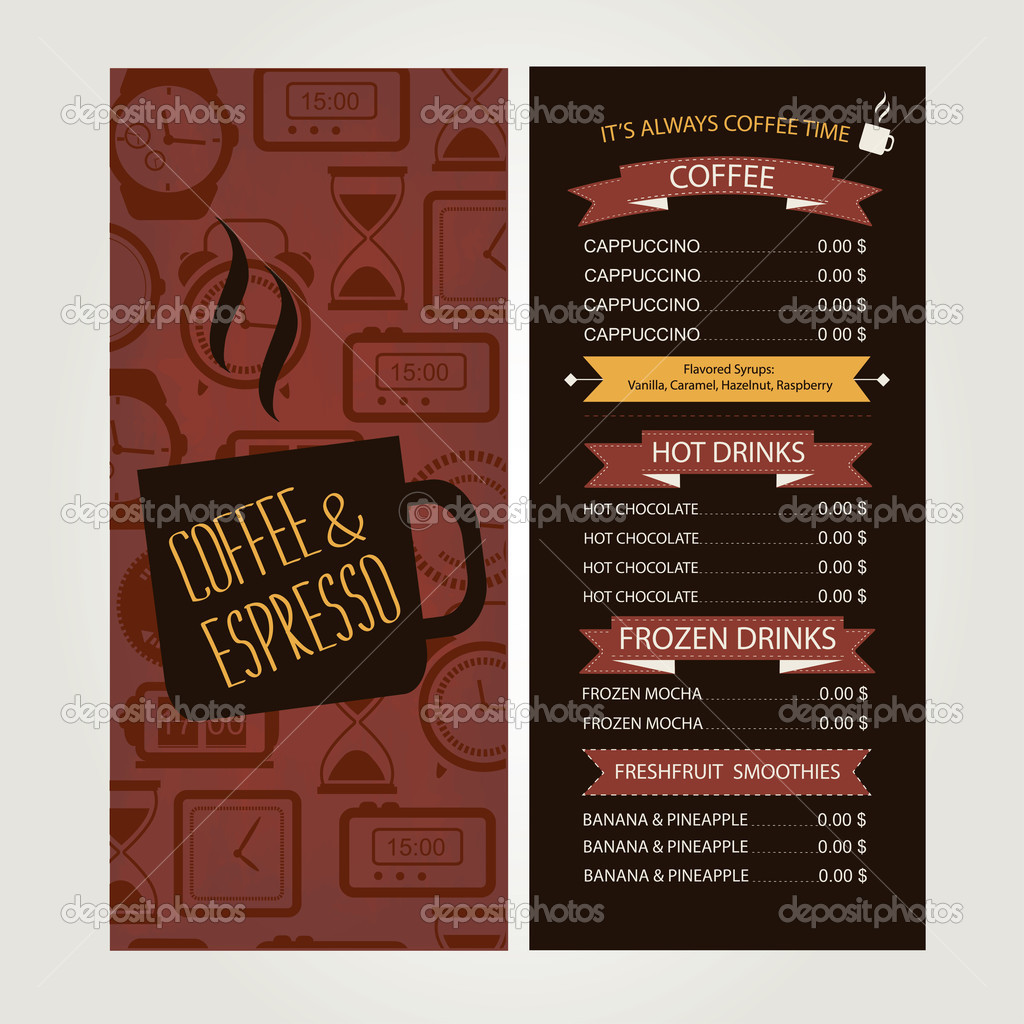 Cafe menu, template design Stock Vector by ©Marchi 43379971