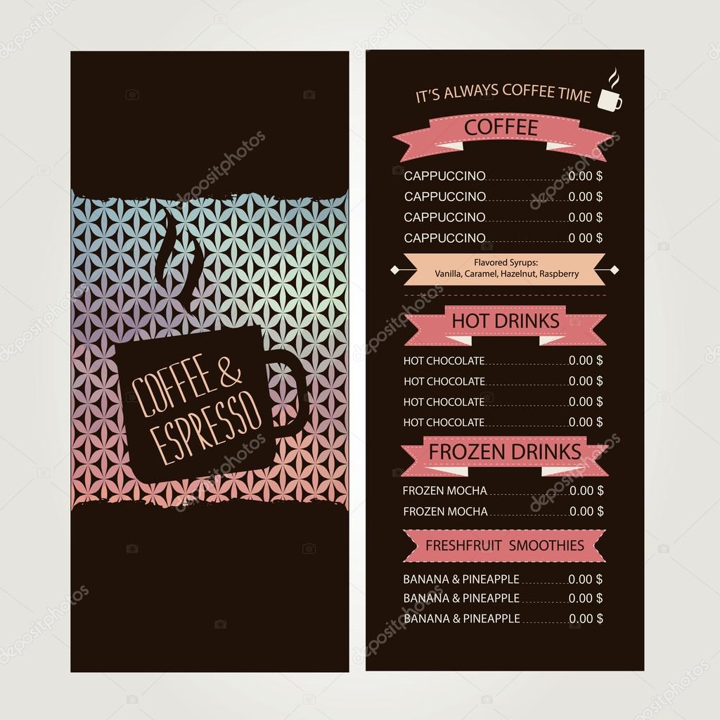 Cafe menu, template design Stock Vector Image by ©Marchi #43379977