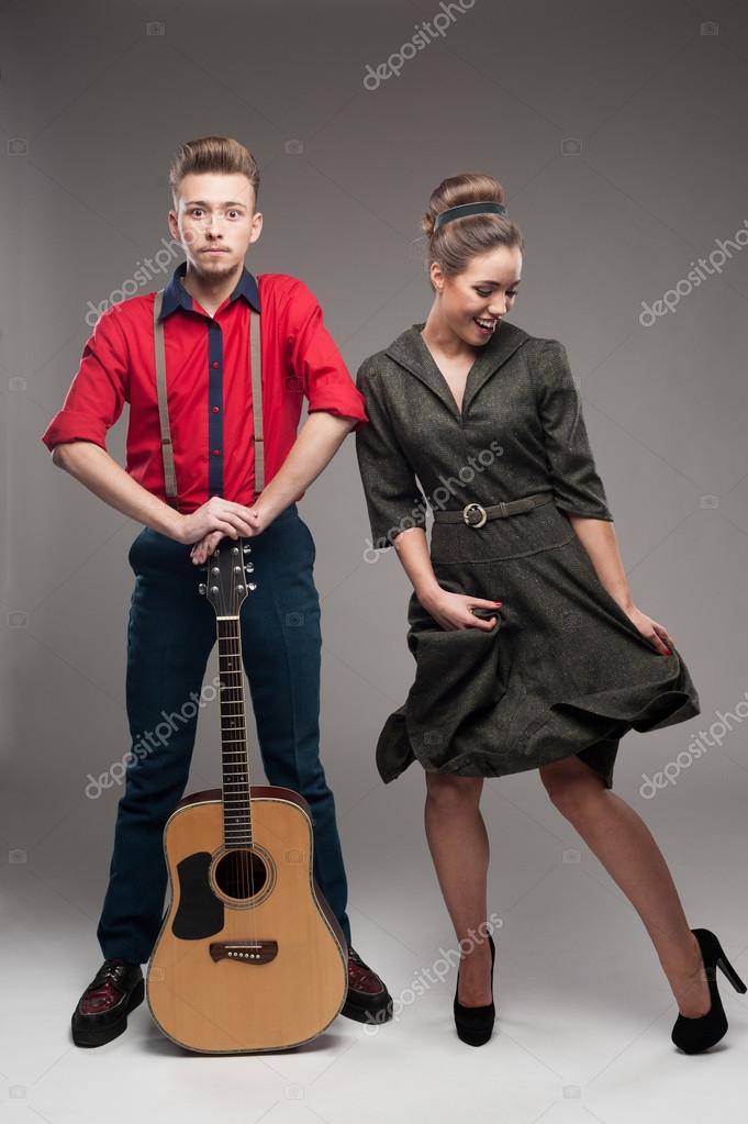 Dancing retro young couple Stock Photo by ©karpenyuk 40671935