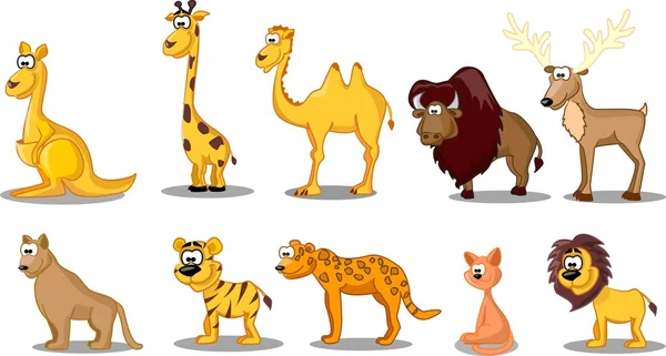 Big set of cartoon animals Stock Vector by ©virinaflora 19810783