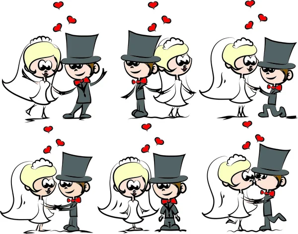 Bruiloft cartoon bruid en bruidegom stockvector door ©virinaflora 21431729