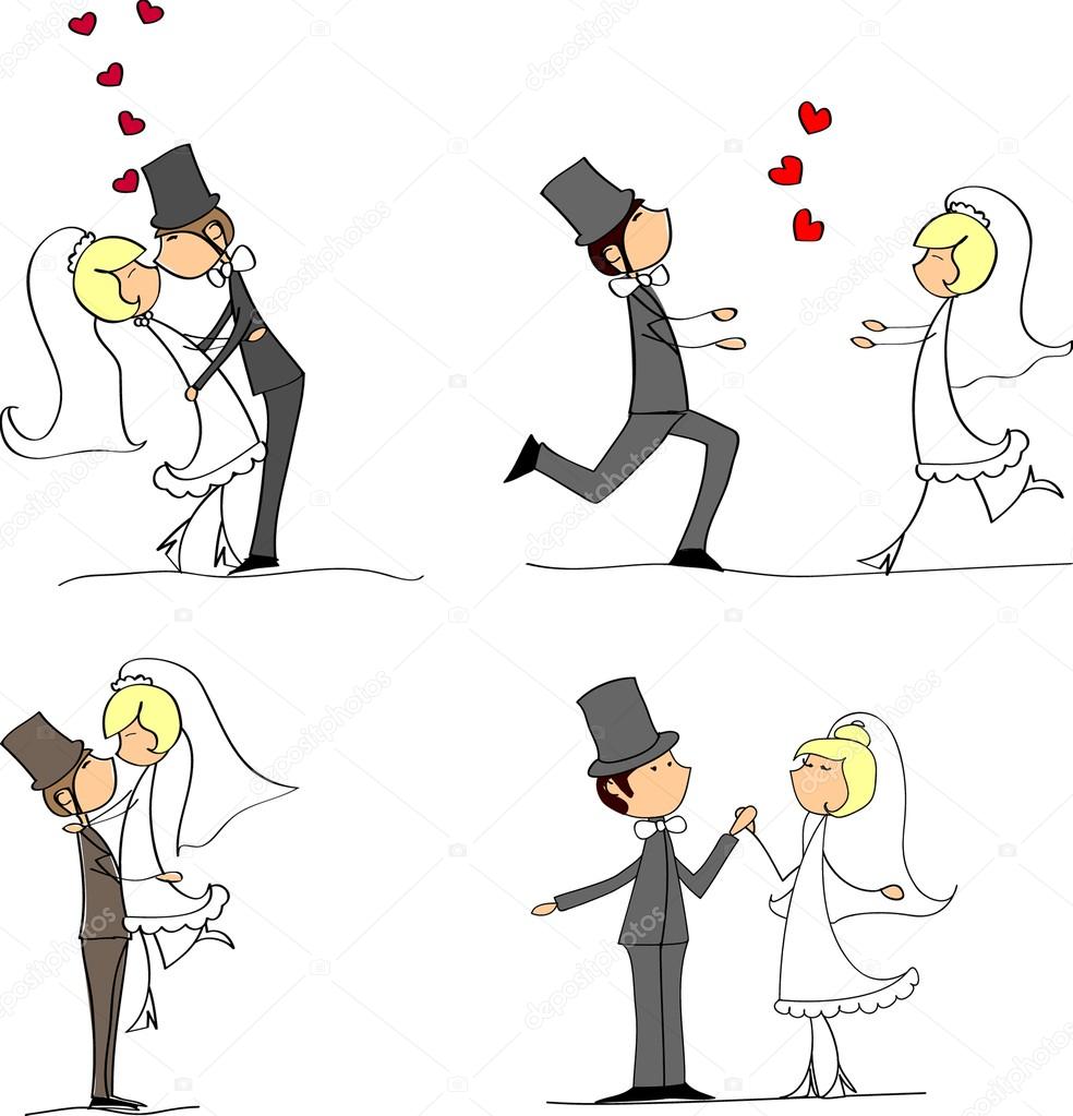 Wedding Pictures Bride And Groom Stock Illustration By ©virinaflora