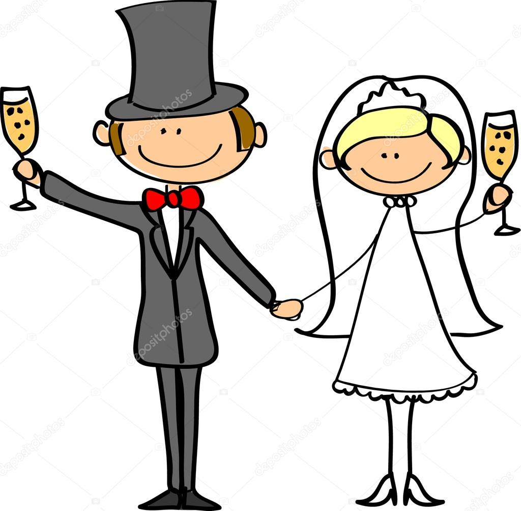 Wedding Pictures Love The Bride And Groom — Stock Vector © Virinaflora