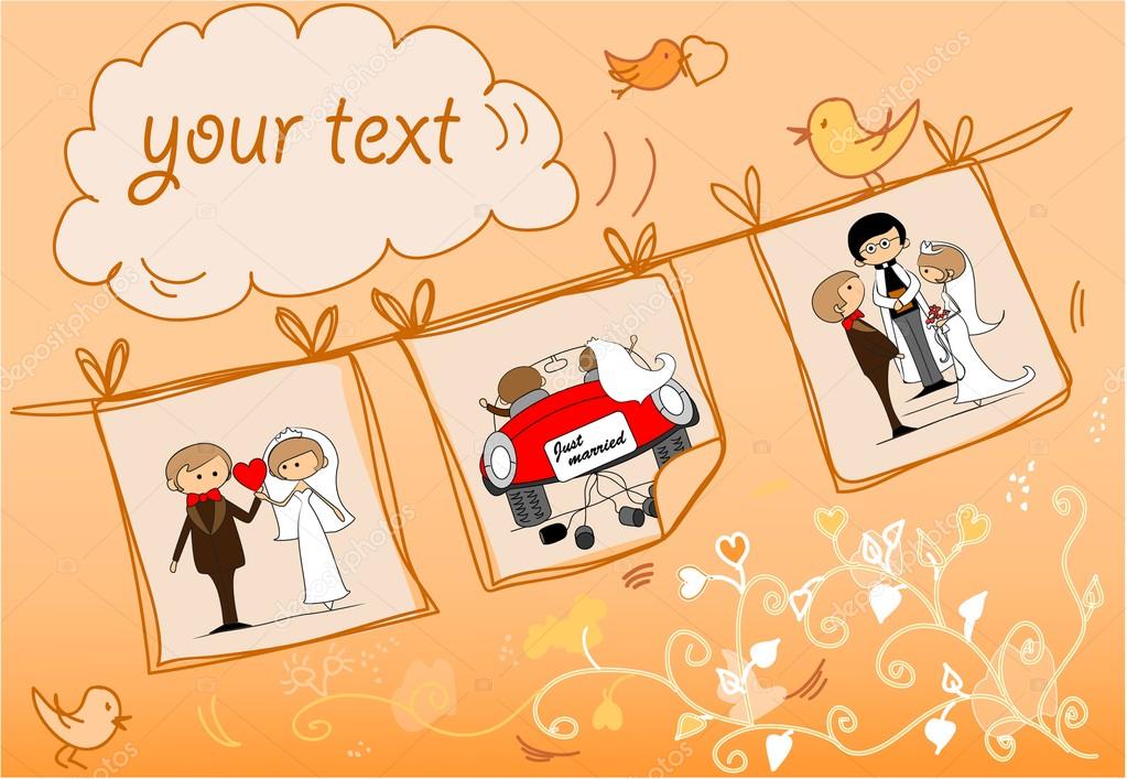 Wedding Cartoon Bride And Groom Stock Vector By ©virinaflora 14074412