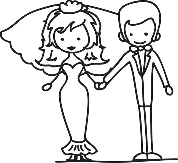 Wedding Cartoon Bride And Groom Stock Vector Image By ©virinaflora
