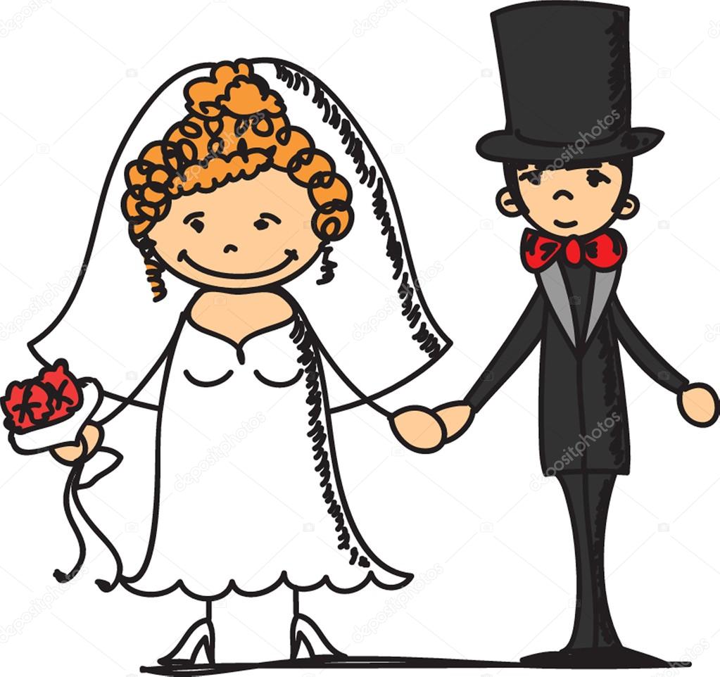 Wedding Cartoon Bride And Groom Stock Vector Image By ©virinaflora 100