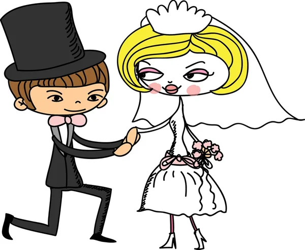 Wedding Cartoon Bride And Groom Stock Vector Image By ©virinaflora 100
