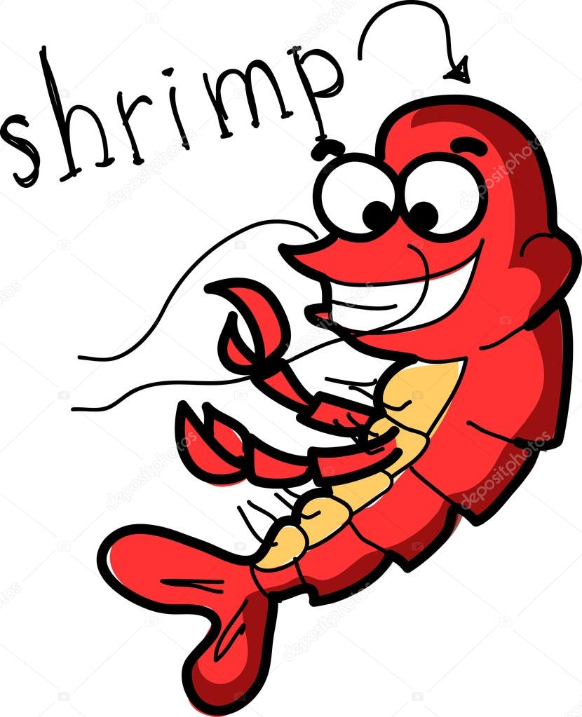 Cartoon shrimp — Stock Vector © virinaflora #19468711