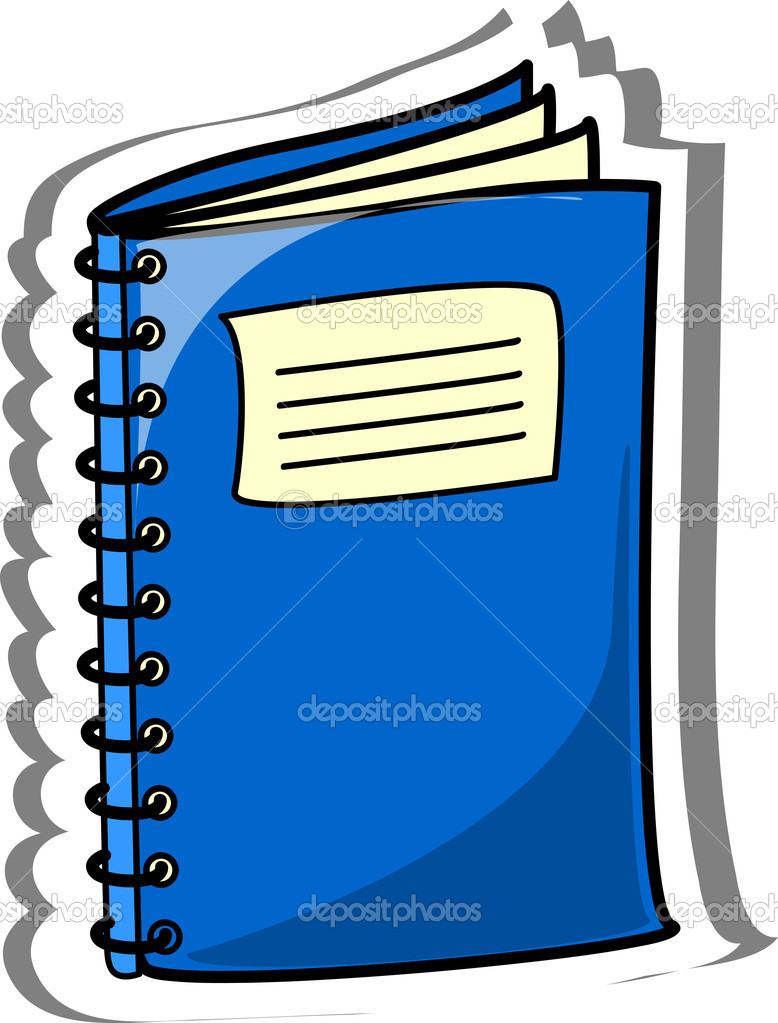 Cuaderno de la escuela de dibujos animados — Vector de stock ...