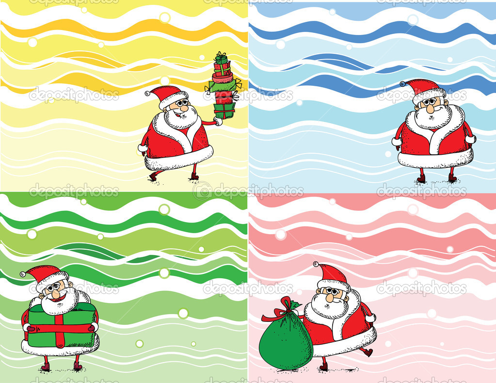 Cartoon Santa, background Stock Vector Image by ©virinaflora #22562877