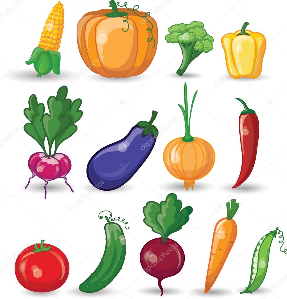 Cartoon vegetables — Stock Vector © virinaflora 100 олег самMaljuk ...