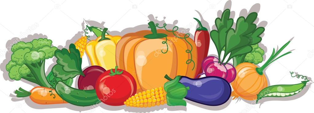 Hortalizas de dibujos animados, vector fondo — Vector de stock ...