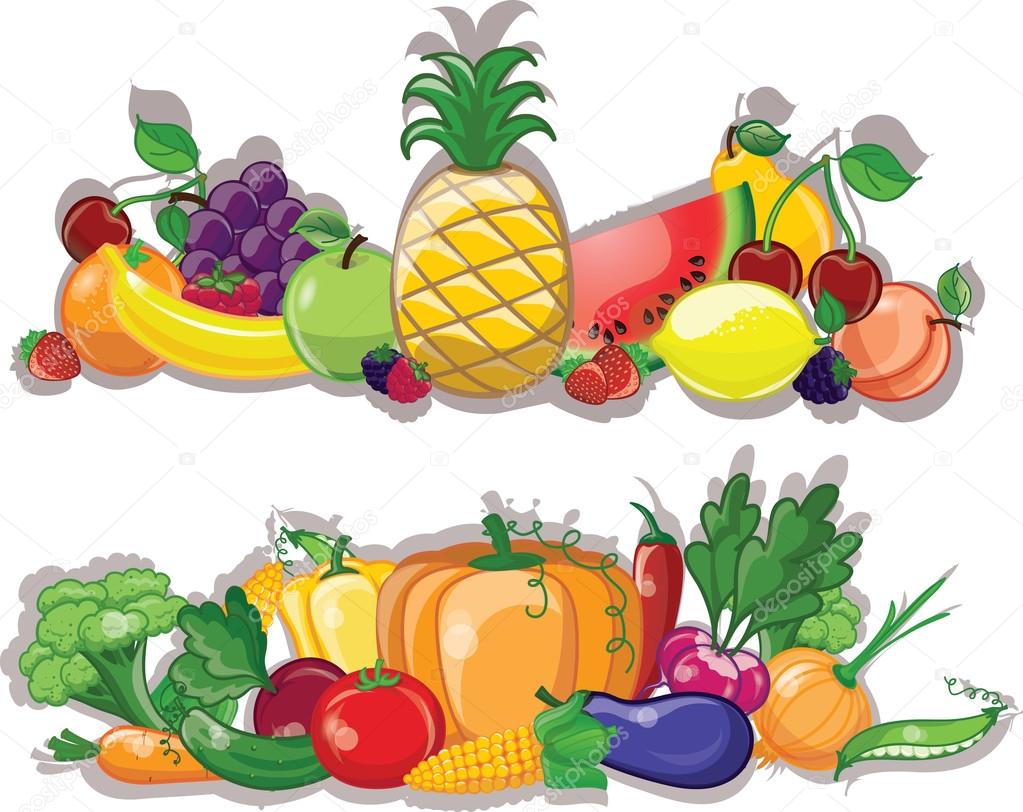 Fruit And Vegetables Cartoon