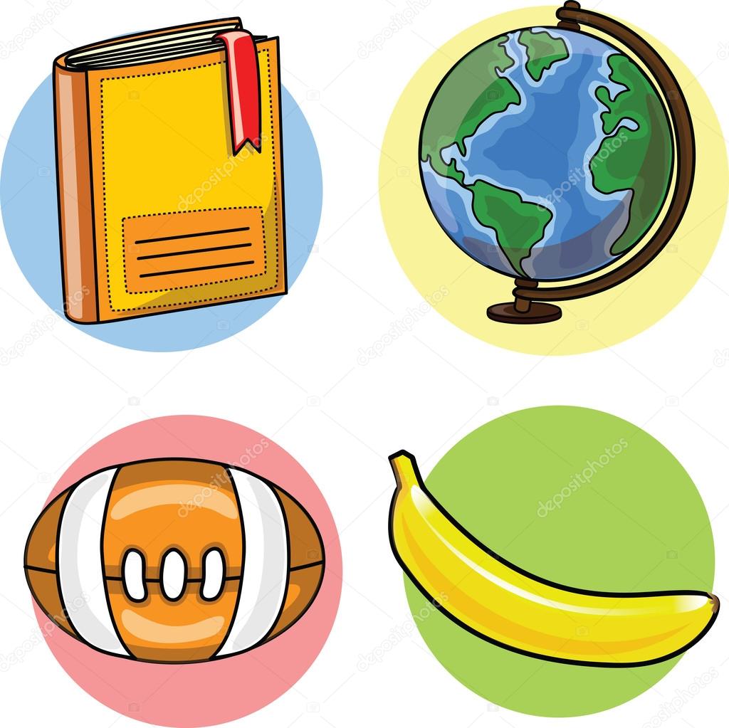 Las cosas de la escuela de dibujos animados — Vector de stock ...