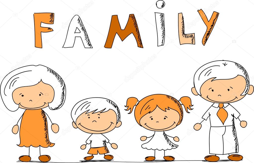 Kreslený šťastná rodina Stock Vector od © virinaflora 37447197