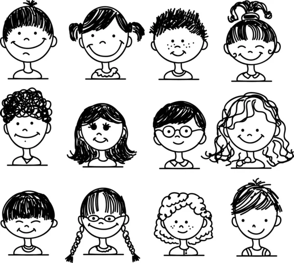 Smiling Faces Of People Drawing