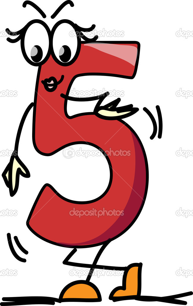 Dibujos animados número cinco Ilustración de stock de ©virinaflora ...