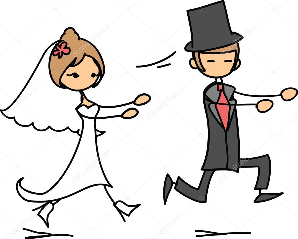 Wedding Picture Of Bride And Groom Stock Vector Image By ©virinaflora