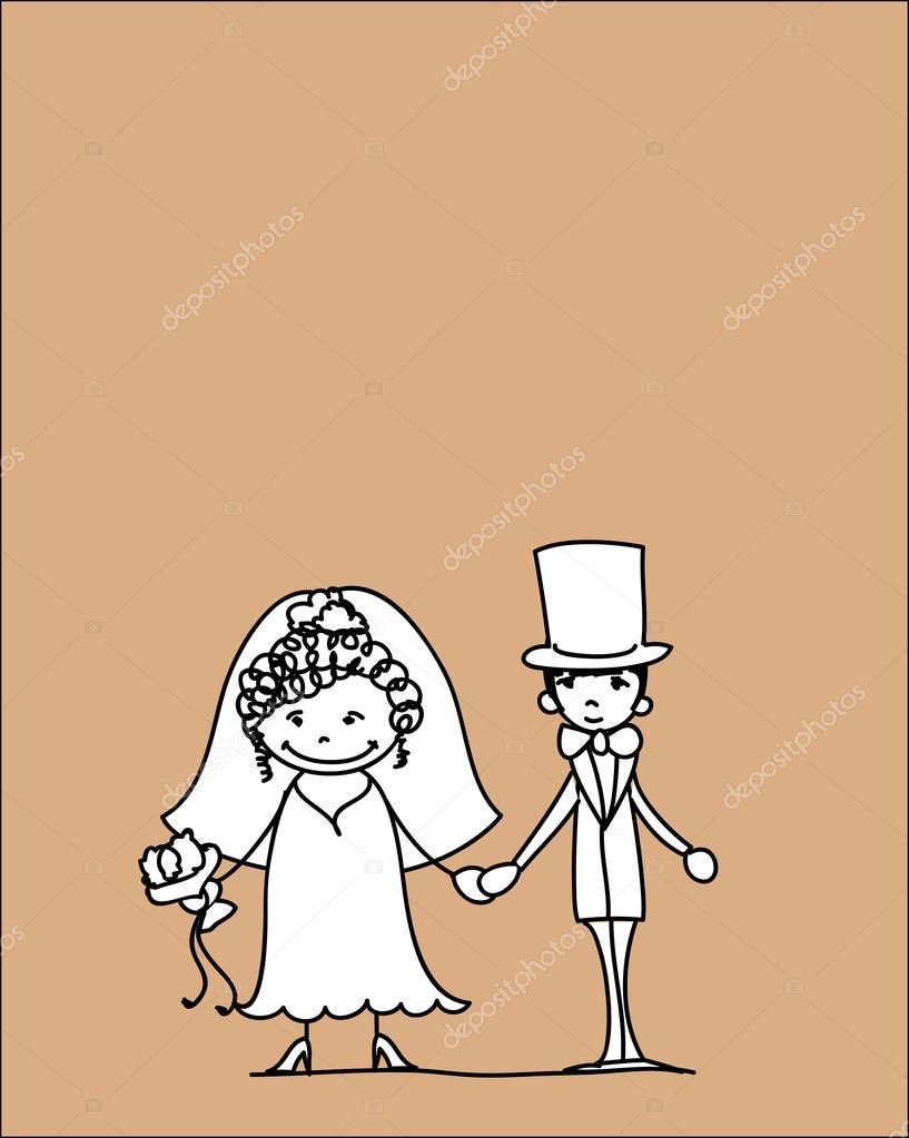 Wedding Cartoon Bride And Groom Stock Vector Image By ©virinaflora 100