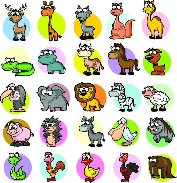 Cartoon Baby Animals All Together