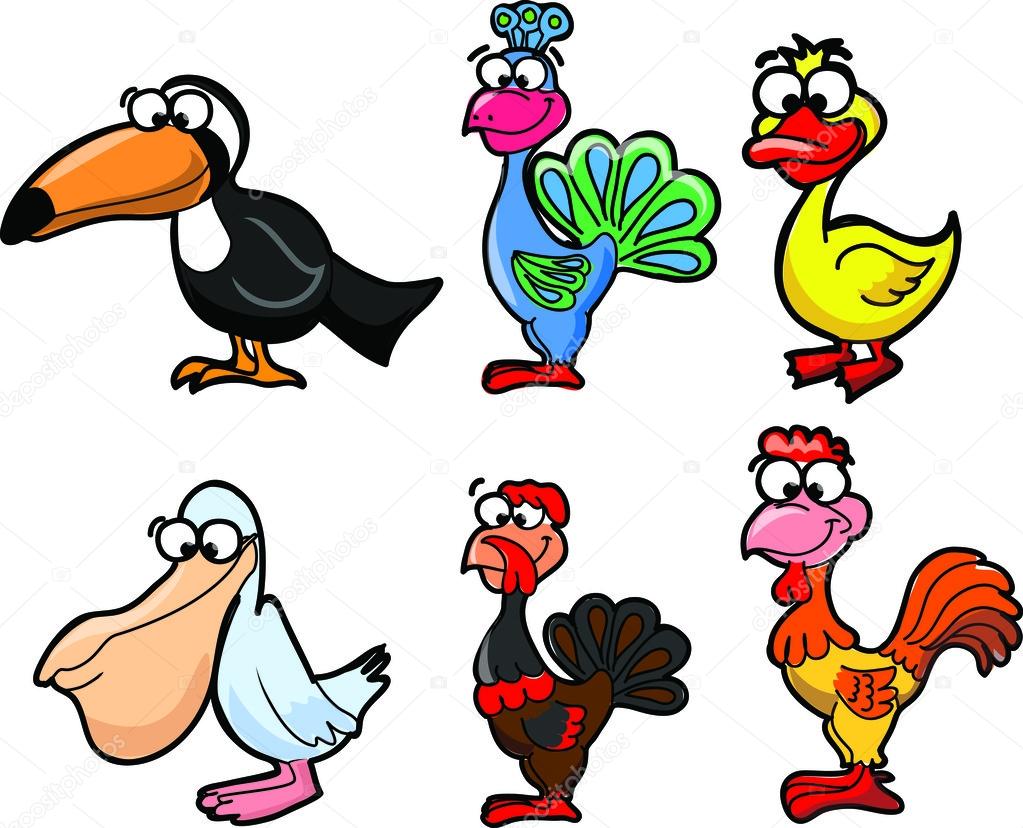 Conjunto de lindas aves de dibujos animados Vector de stock #38146825 de ©virinaflora
