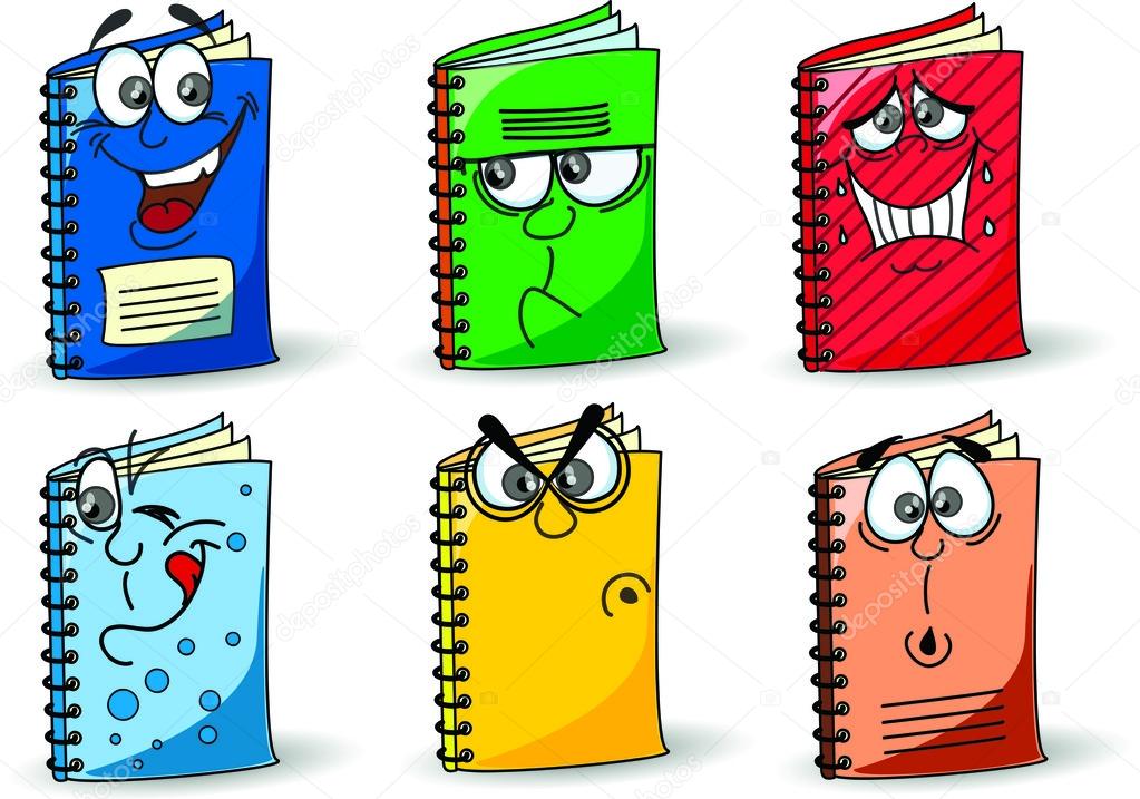Dibujos animados de cuadernos escolares — Vector de stock © virinaflora ...