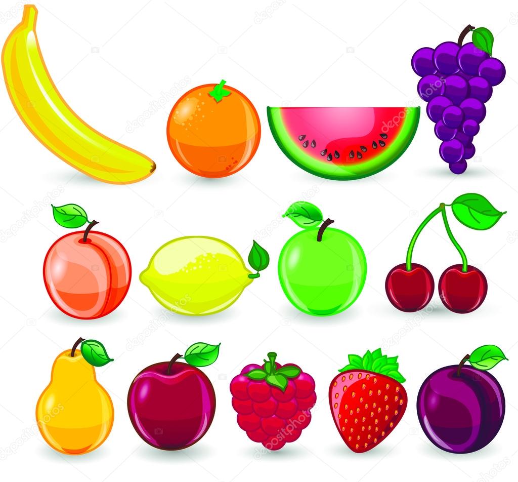 Frutas de dibujos animados vector, gráfico vectorial © virinaflora 100 ...