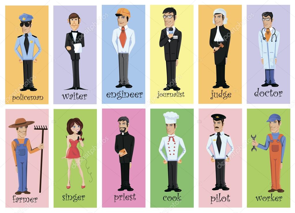 Cartoon characters of different professions Stock Vector Image by ...