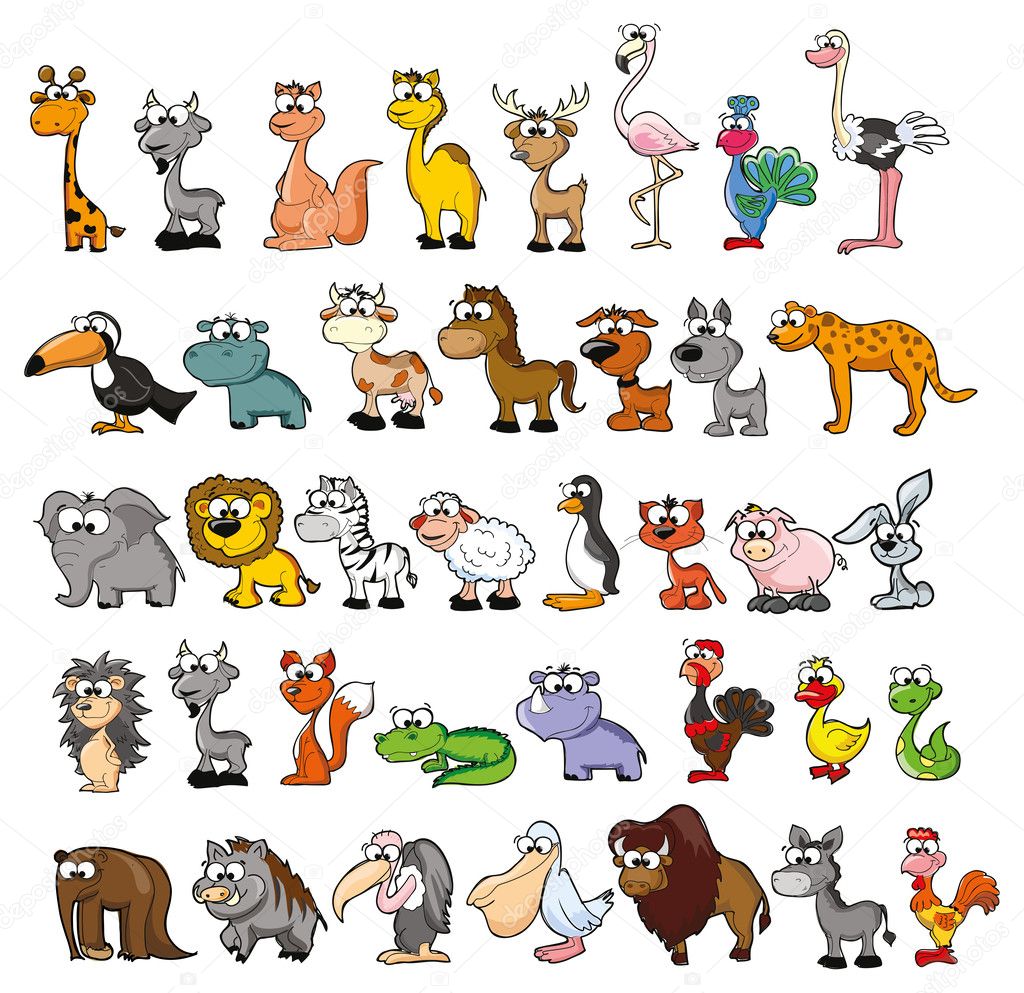 Cartoon animals Stock Vector by ©virinaflora 49226897