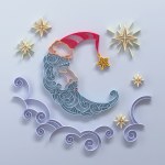 Paper quilling sleeping moon decoration — Stock Photo © wacomka #16631677