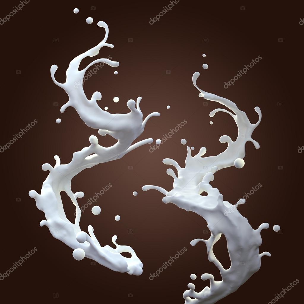 Milk splashing Stock Photo by ©wacomka 20063215