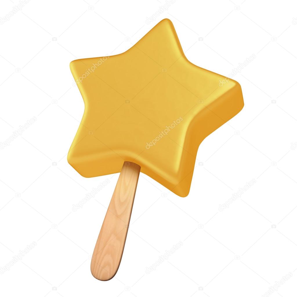 Yellow star shaped ice cream candy Stock Photo by ©wacomka 24319601