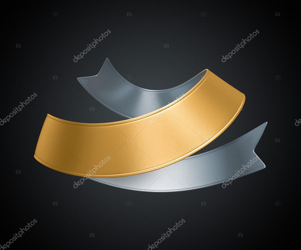 3d golden silver metallic ribbon banner Stock Photo by ©wacomka 34099431