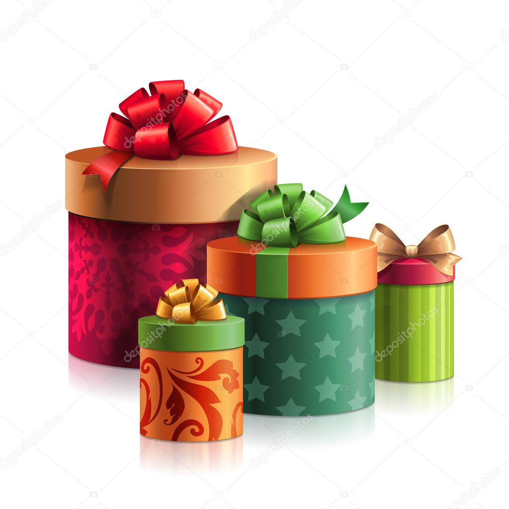 Gift boxes design elements set Stock Illustration by ©wacomka #36977203