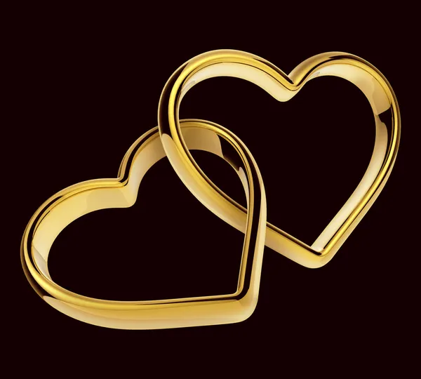 Two hearts linked together | Two hearts rings linked together — Stock ...