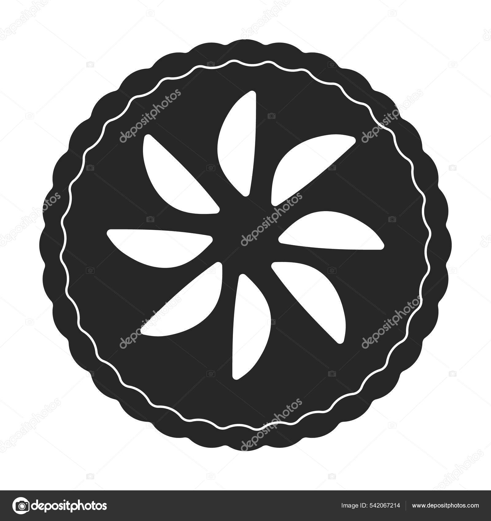 Cake top view vector icon.Black vector icon isolated on white ...