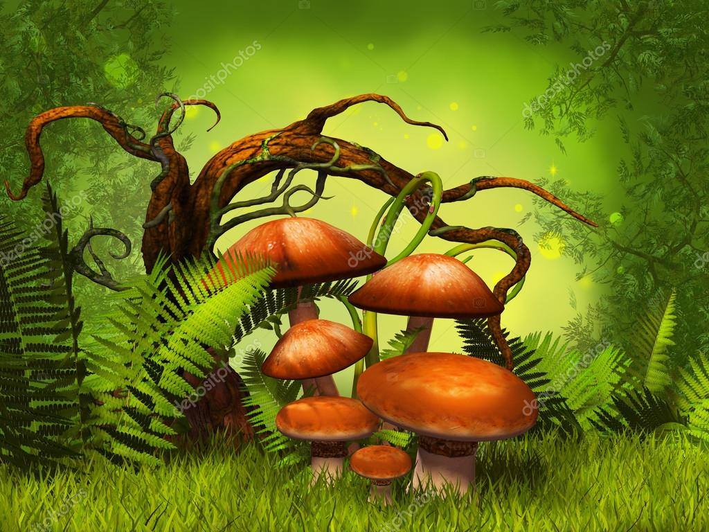Mushrooms fantasy forest — Stock Photo © artecke #32751551 Mushrooms fantasy forest — Stock Photo © artecke #32751551