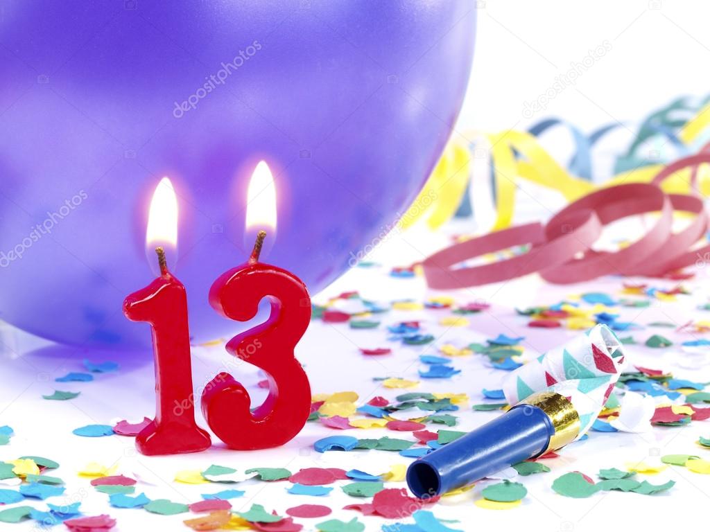 Number 13 Birthday Candle