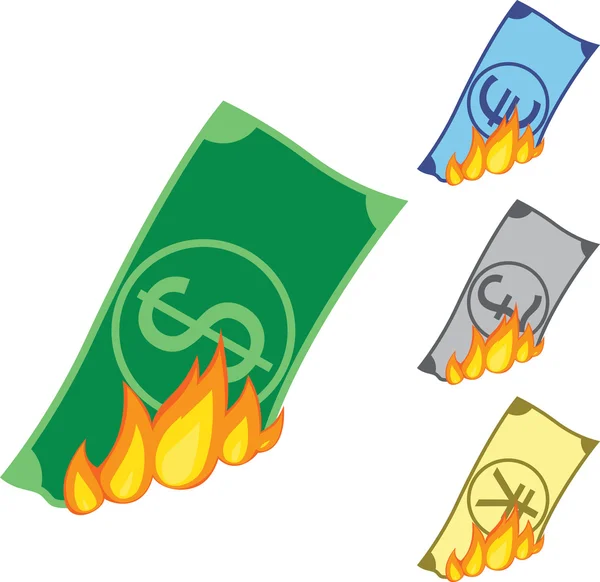 Burning money Vector Art Stock Images | Depositphotos