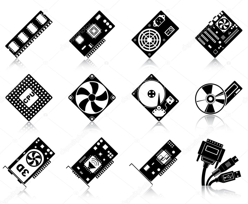 Clipart: computer hardware | Computer hardware icons — Stock Vector ... Clipart: computer hardware | Computer hardware icons — Stock Vector ...