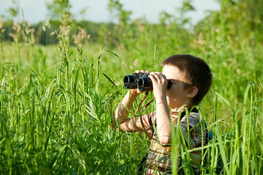 Kid with binocular Stock Photo by ©dnaumoid 14826955