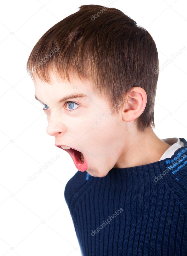 Angry Little Boy Yelling